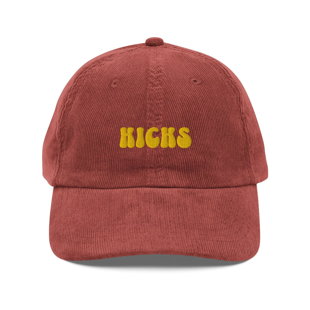 Burgundy & Gold Corduroy Hat | Vintage Hats