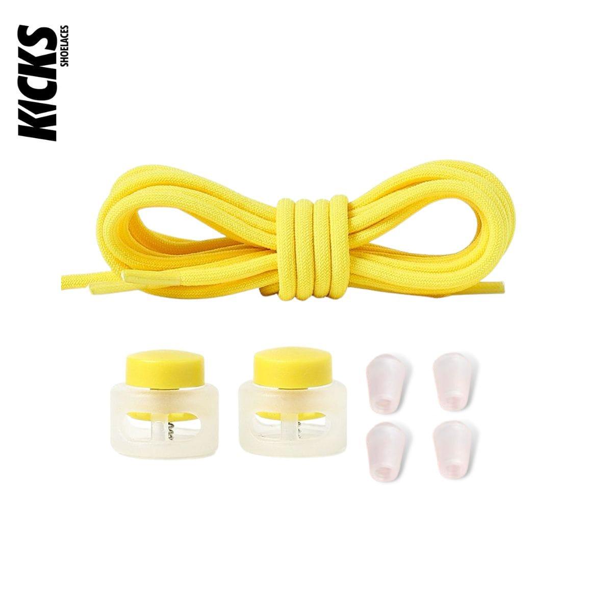Yellow Round No-Tie Shoelaces | Bungee Shoe Laces